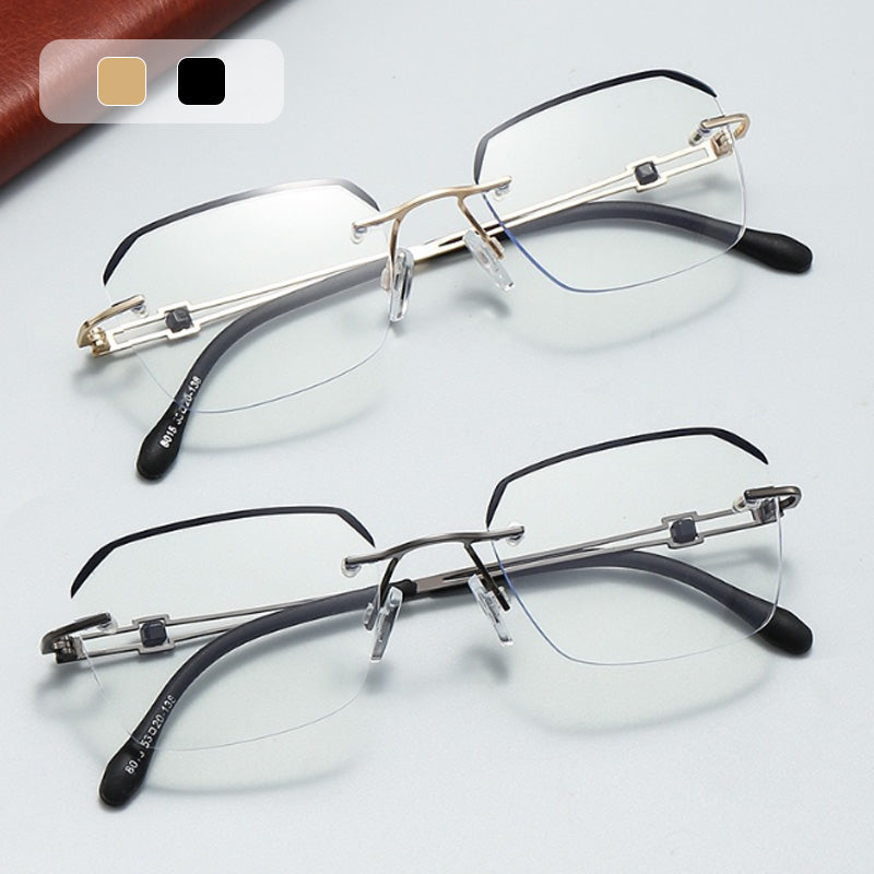 Modische HD Rimless Cut Rim 0°Anti Blue Light Brille – berlinfog